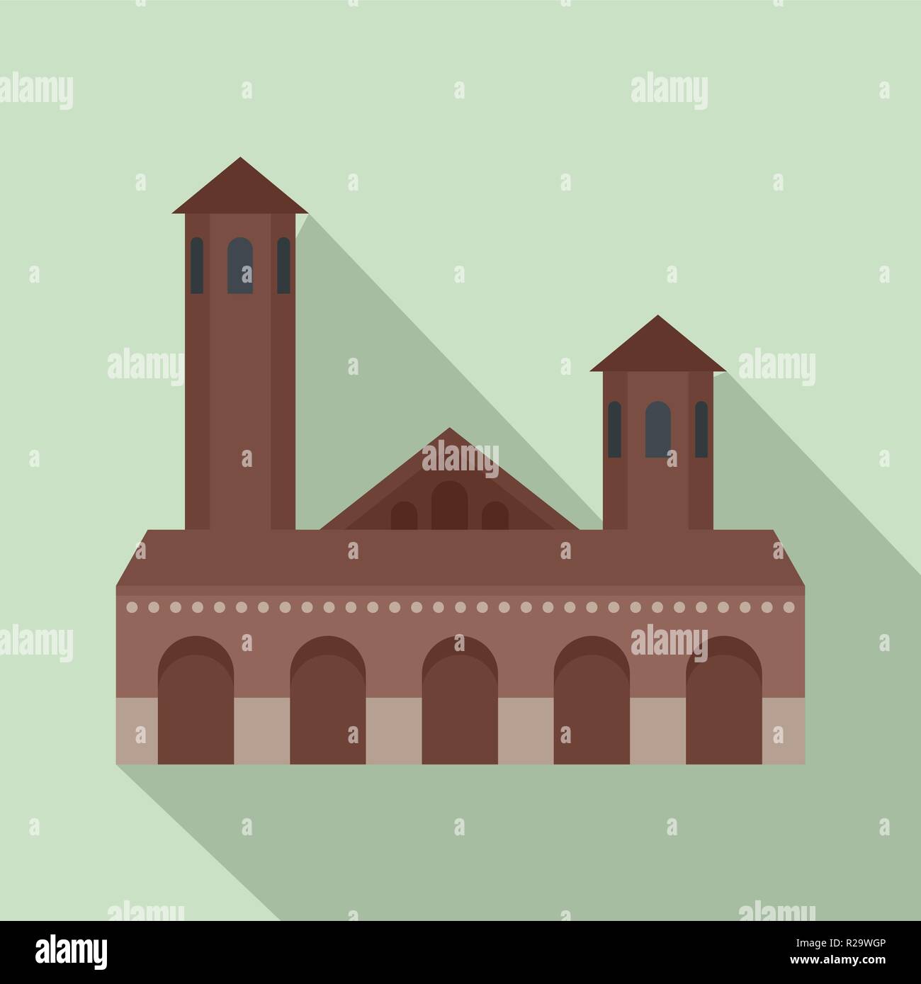 Old building icon. Flat illustration of old building vector icon for ...