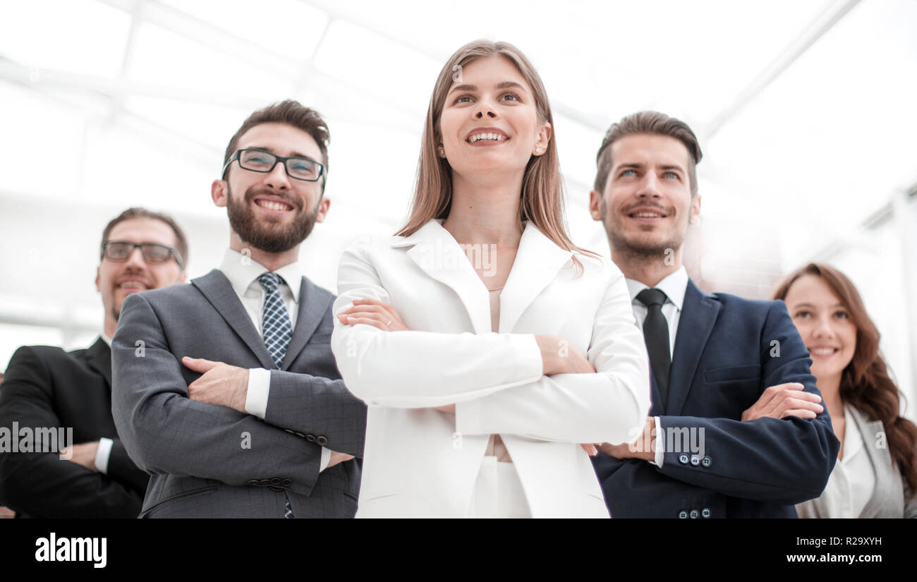 successful business team standing in the office Stock Photo - Alamy