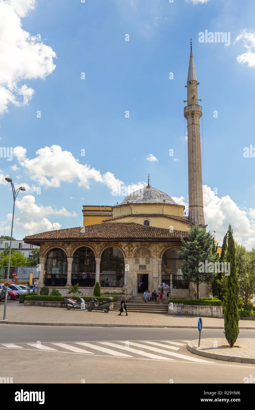 Tirana, Albania- 01 July 2014: Hadji Et'hem Bey Mosque, 18th-century ...