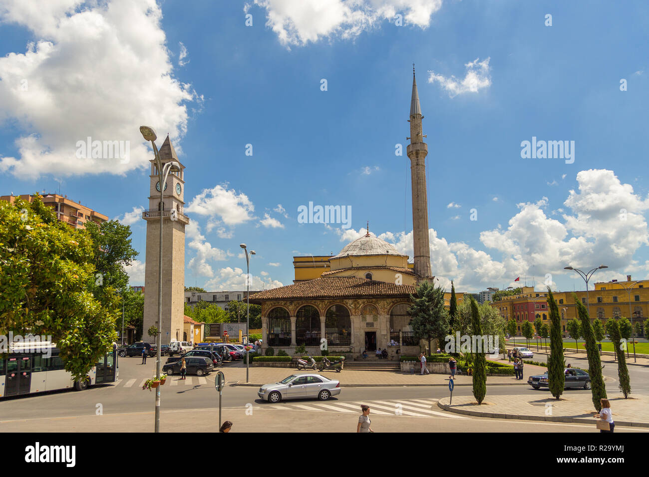 Tirana, Albania- 01 July 2014: Hadji Et'hem Bey Mosque, 18th-century ...