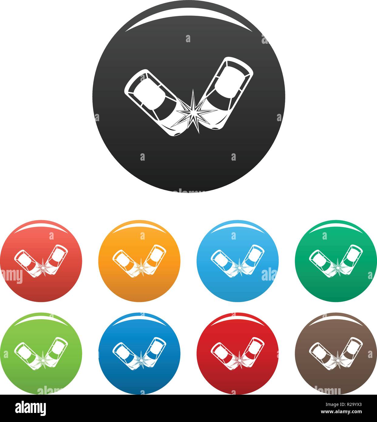 Hard collision icon. Simple illustration of hard collision vector icons ...