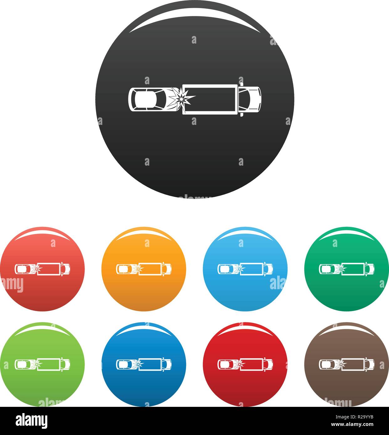 Car injury icon. Simple illustration of car injury vector icons set ...