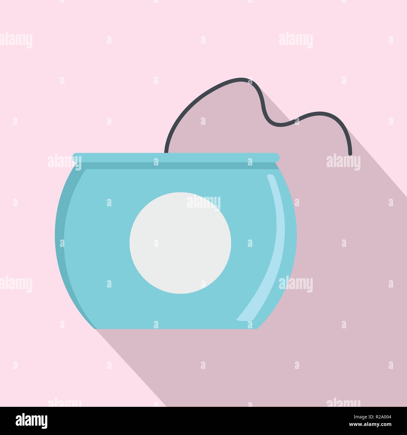 Open dental floss box icon. Flat illustration of open dental floss box ...