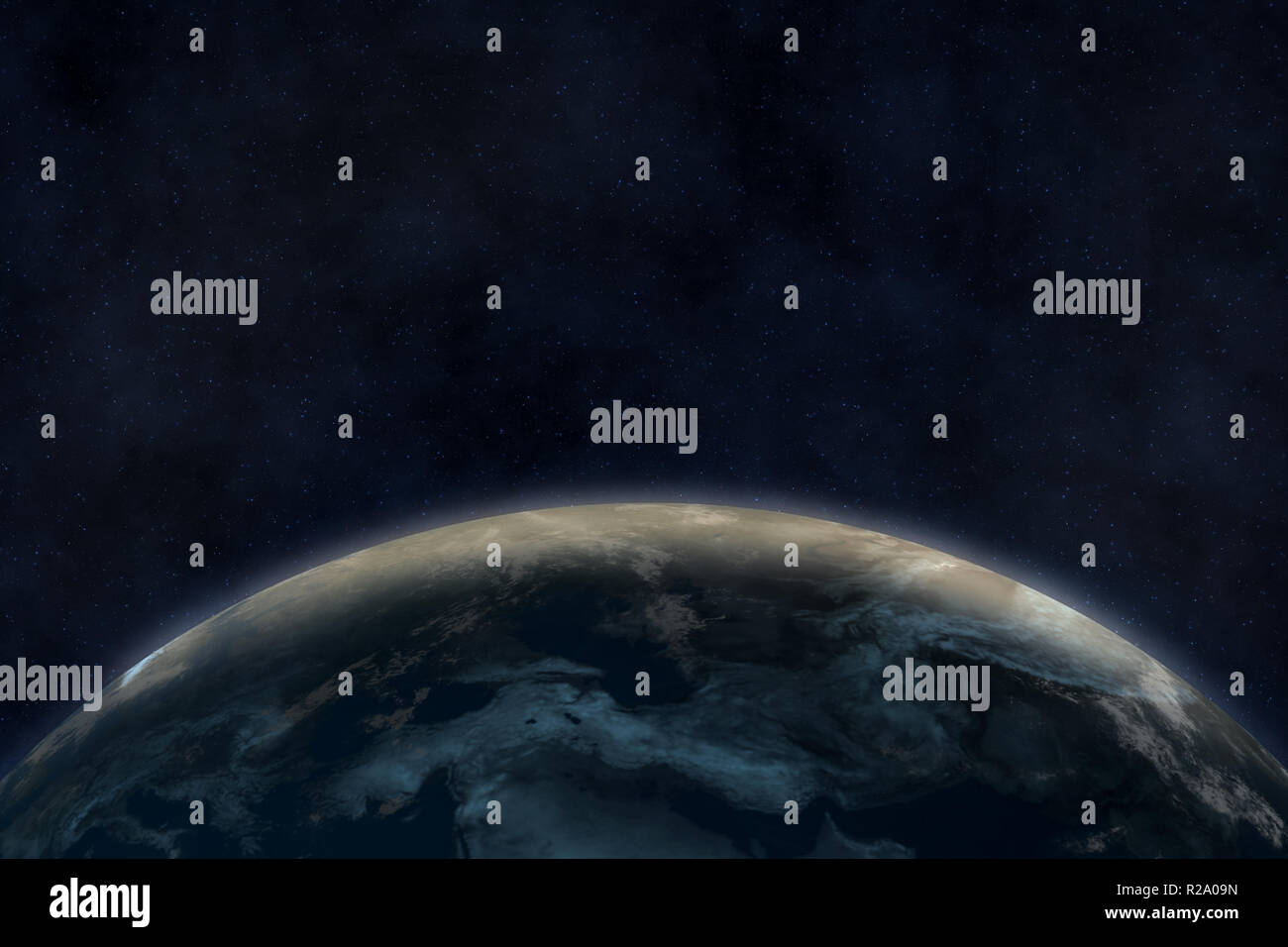 Three dimensional model of earth and sunrise Stock Photo - Alamy
