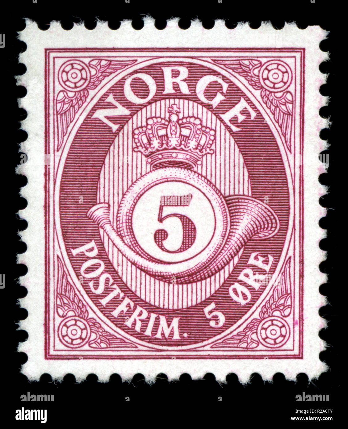 Postmarked stamp from Norway in the Posthorn series Stock Photo - Alamy