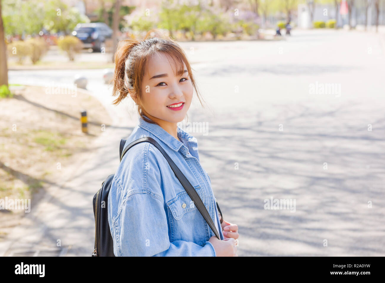 A portrait of an Asian college student at campus Stock Photo - Alamy