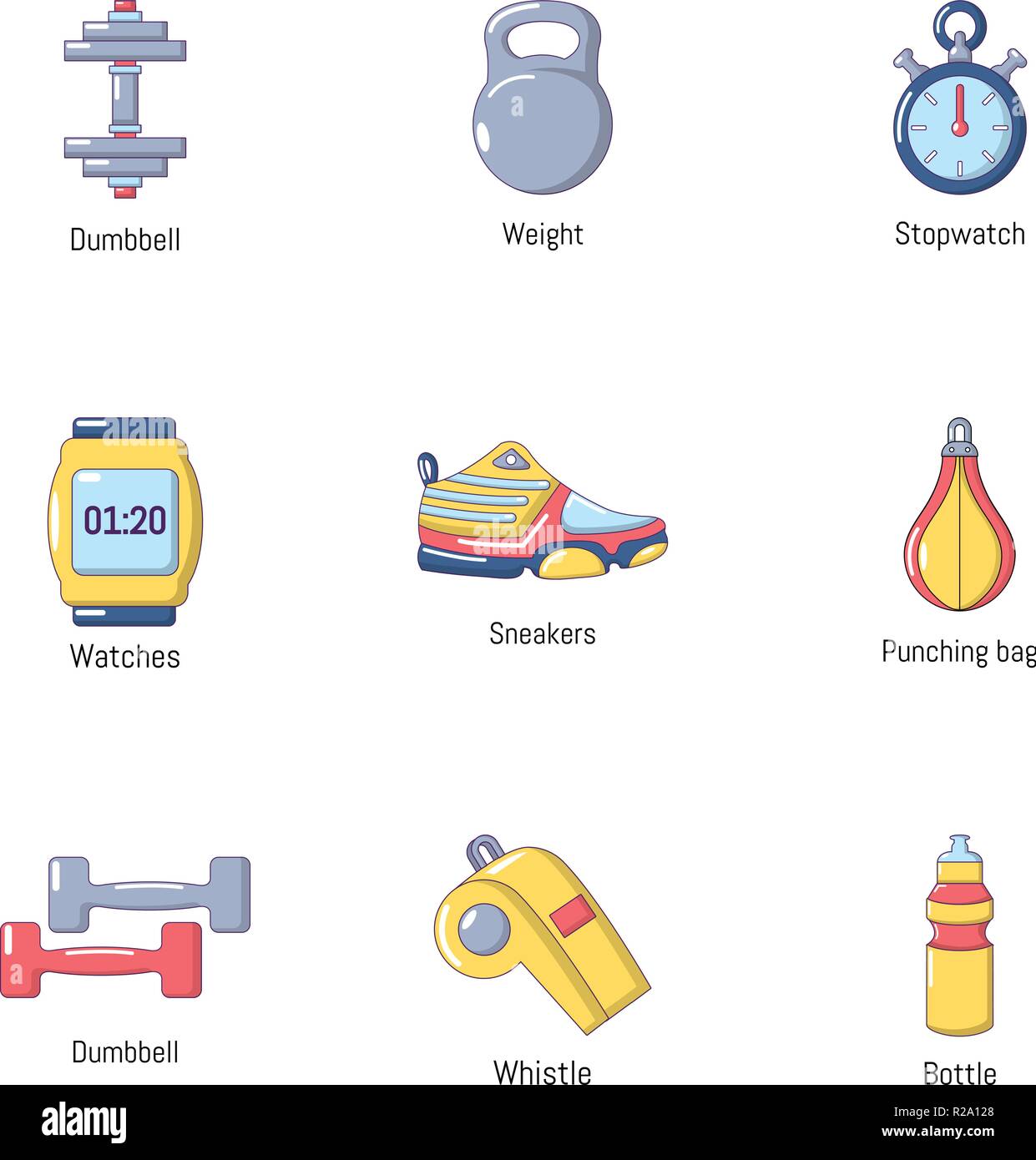 Workout room icons set, flat style Stock Vector Image & Art - Alamy