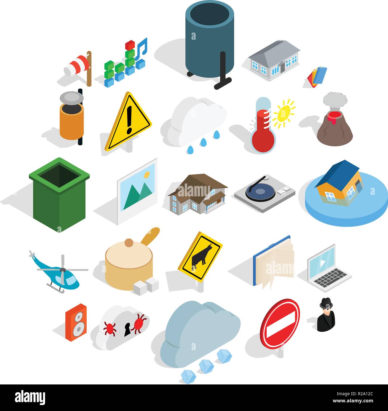 Urban symbol icons set, isometric style Stock Vector Image & Art - Alamy