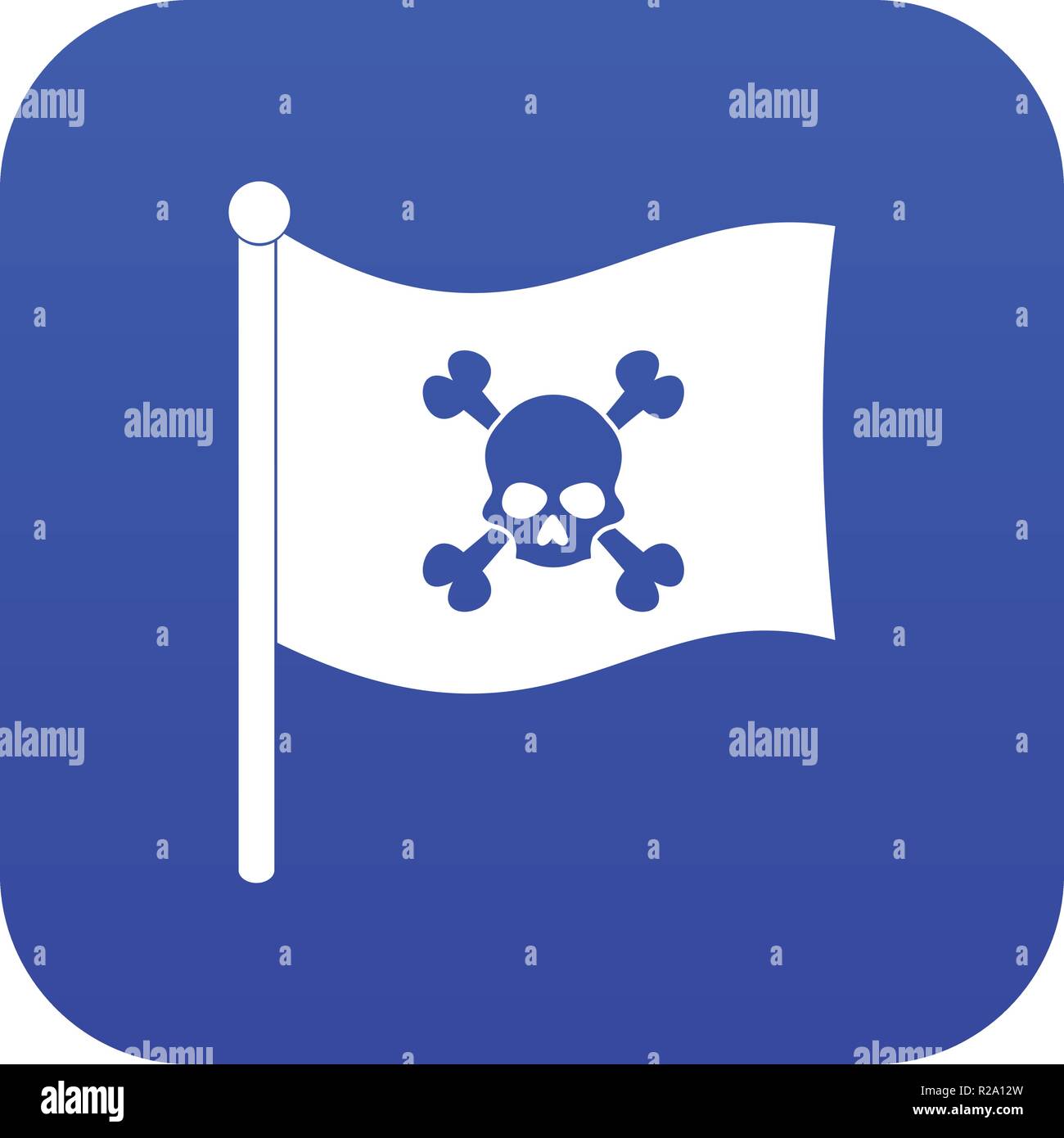 Pirate flag icon digital blue Stock Vector Image & Art - Alamy