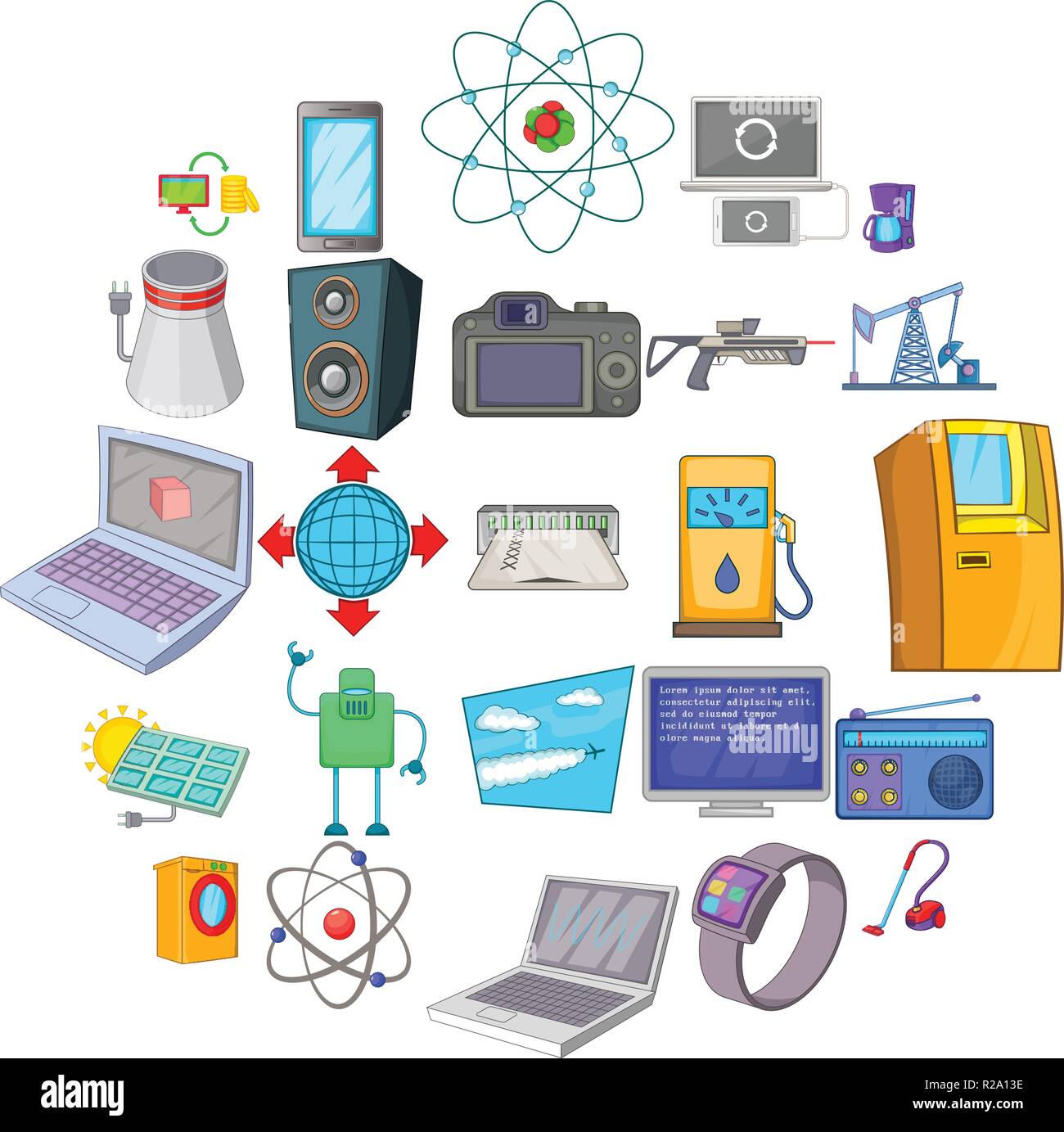 System icons set, cartoon style Stock Vector Image & Art - Alamy