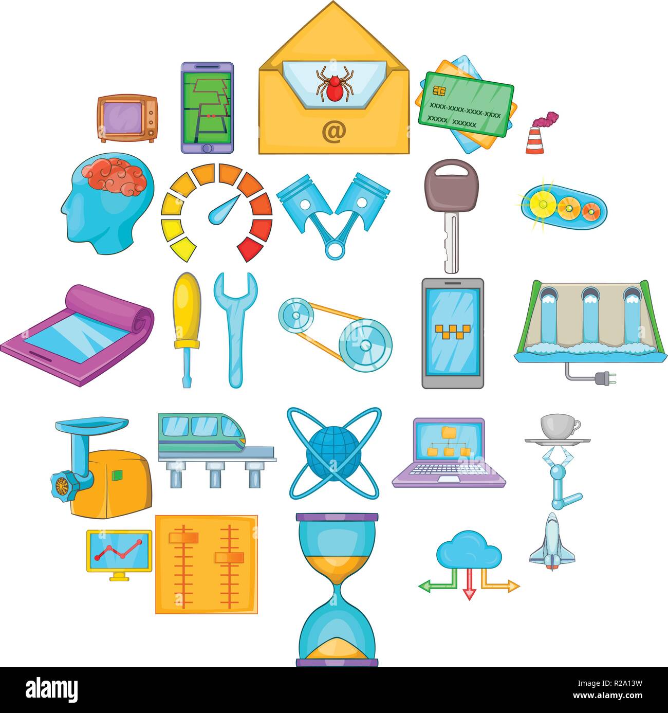 Scheme icons set, cartoon style Stock Vector Image & Art - Alamy