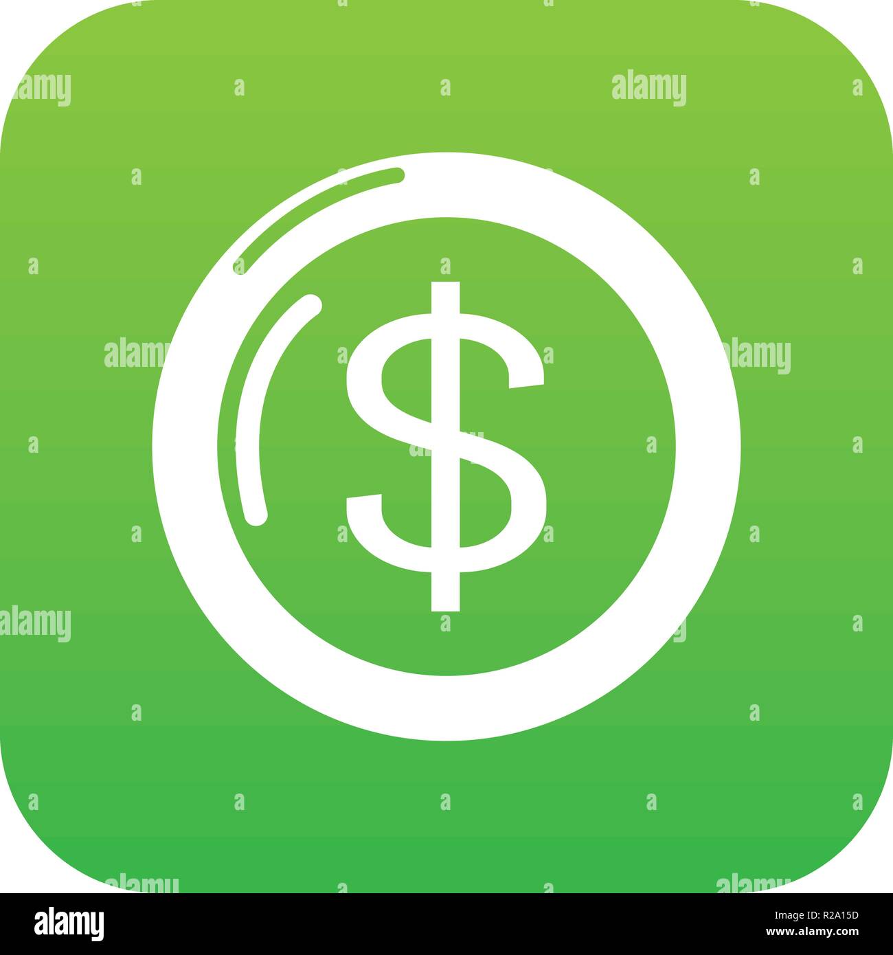 Coin icon green vector Stock Vector Image & Art - Alamy