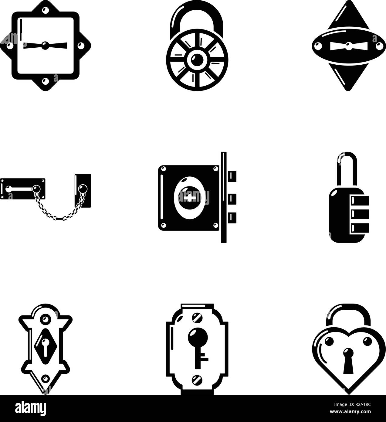 Lock icons set, simple style Stock Vector Image & Art - Alamy