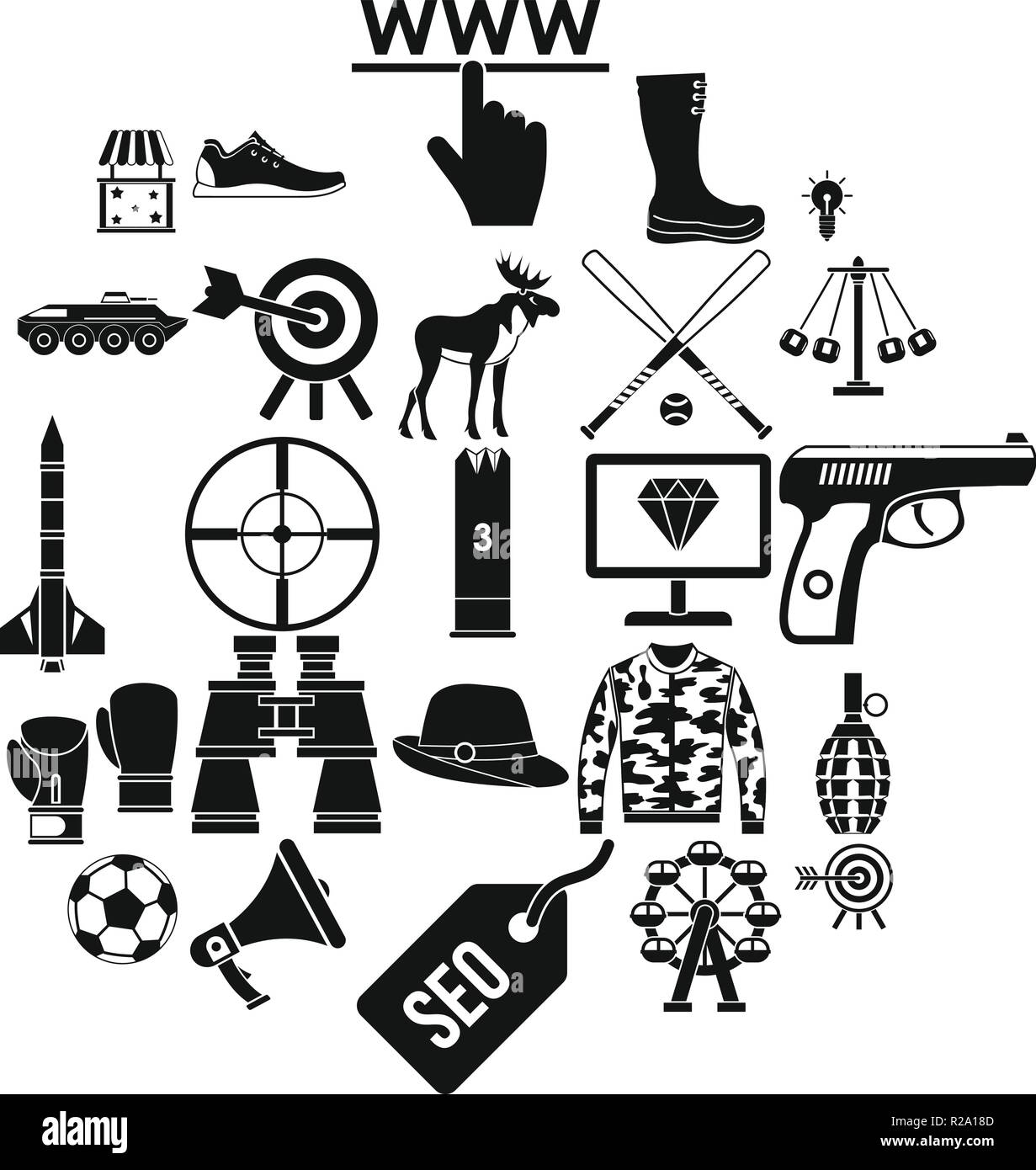 Target icons set, simple style Stock Vector Image & Art - Alamy