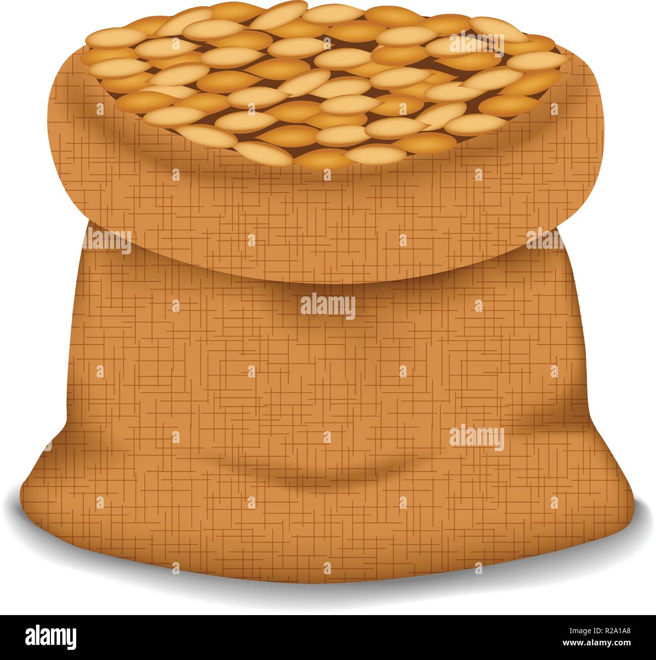 Bag of wheat icon. Realistic illustration of bag of wheat vector icon ...