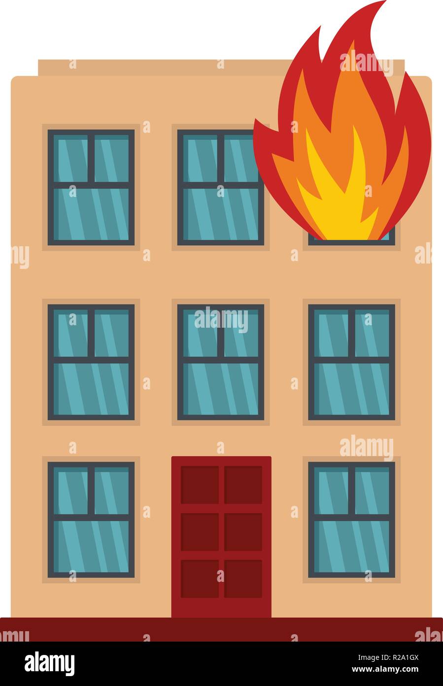 Burning house icon. Flat illustration of burning house vector icon for ...