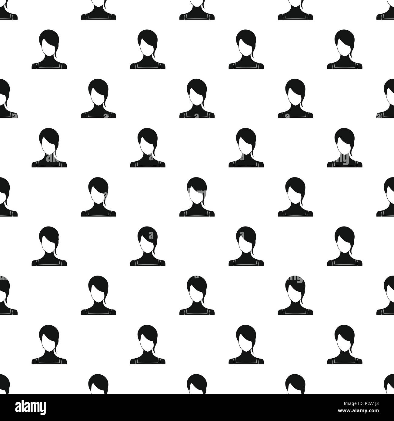 Girl avatar pattern vector seamless repeating for any web design Stock ...