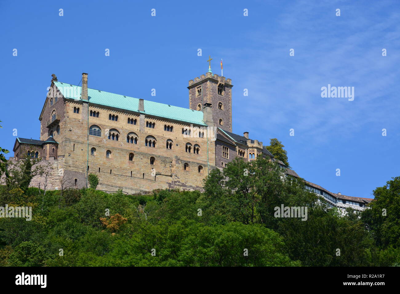 Eisenach, Germany – View on WARTBURG castle near the historical town of ...