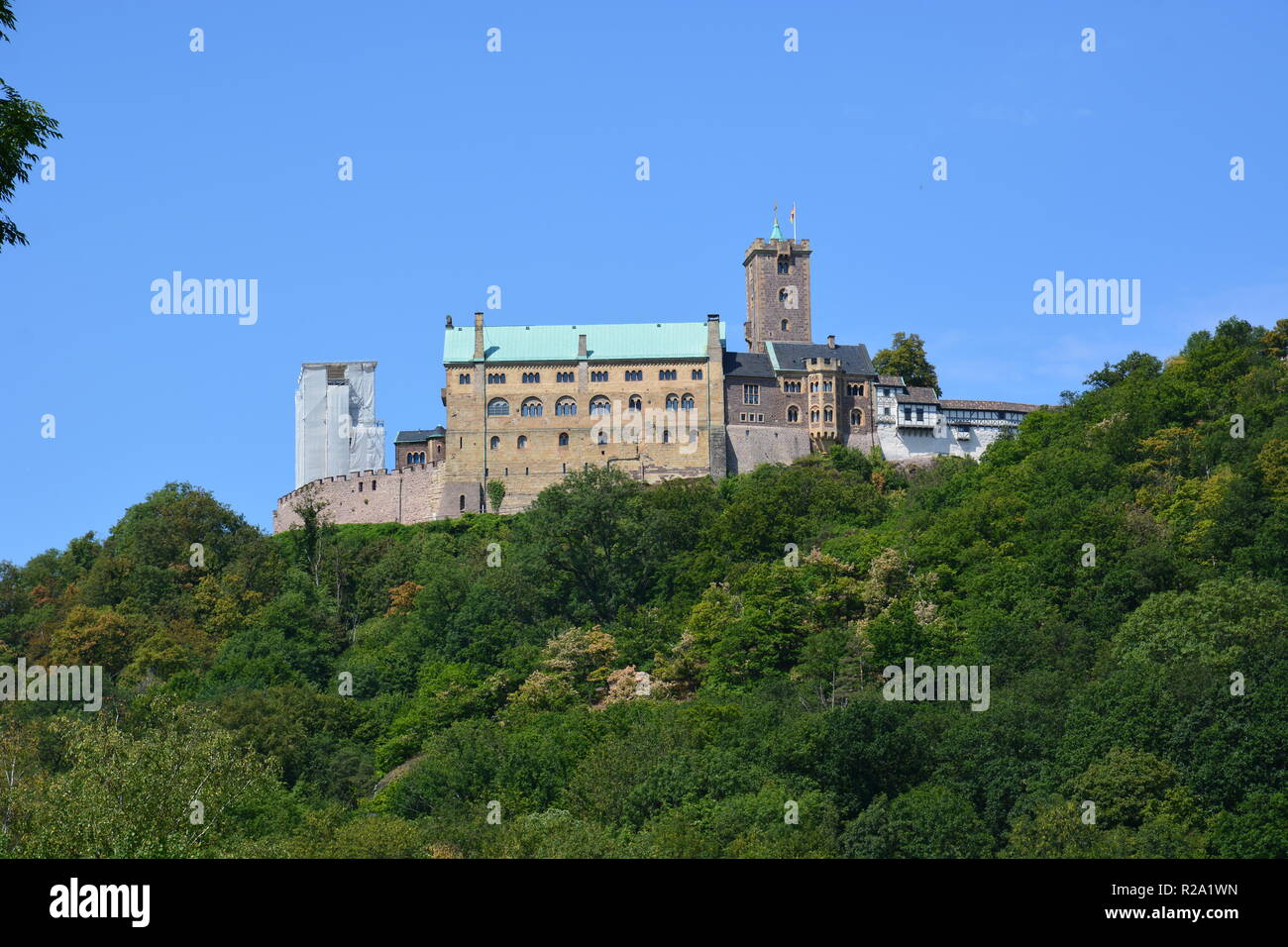 Eisenach, Germany – View on WARTBURG castle near the historical town of ...