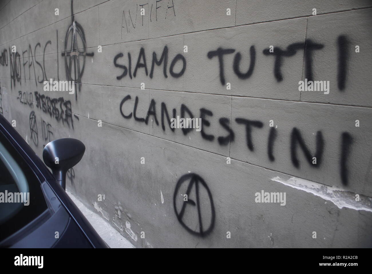 Political graffiti, La Spezia, Liguria, Italy Stock Photo - Alamy