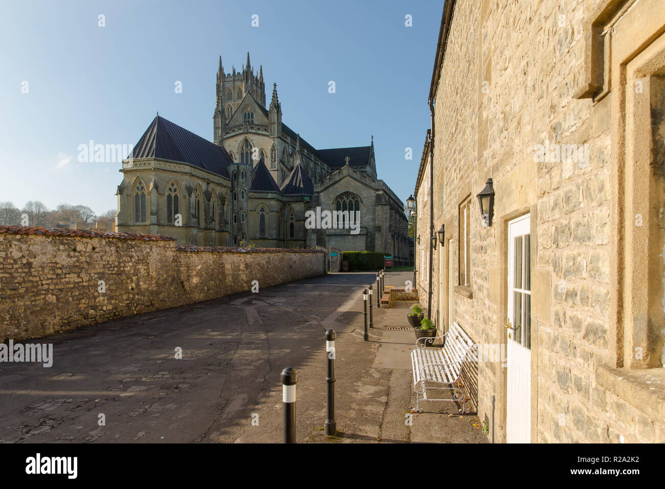 Downside Abbey; view of the Abbey Visitor Centre from the South East ...