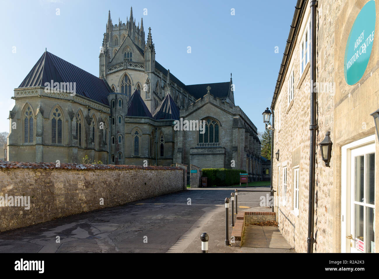 Downside Abbey; view of the Abbey Visitor Centre from the South East ...