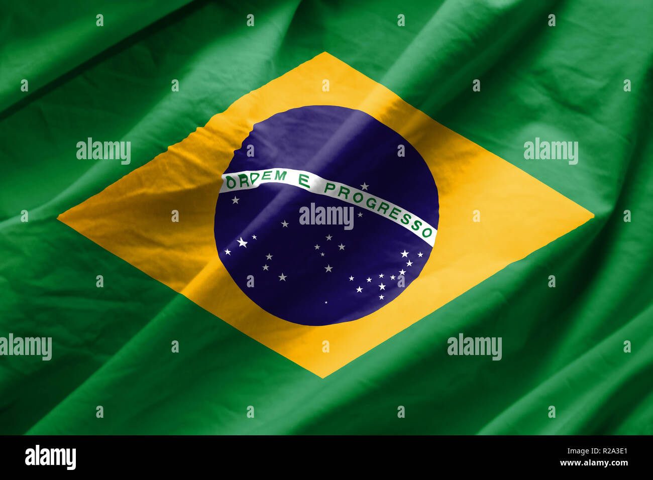 Closeup of Flag of brazil Stock Photo - Alamy