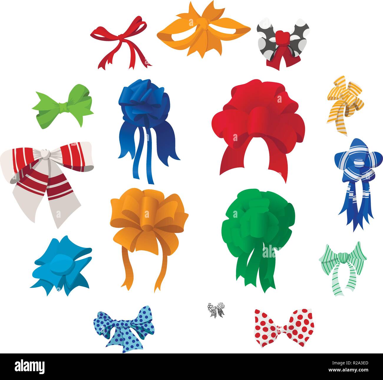 Cartoon bows and ribbons set isolated on white background Stock Vector ...