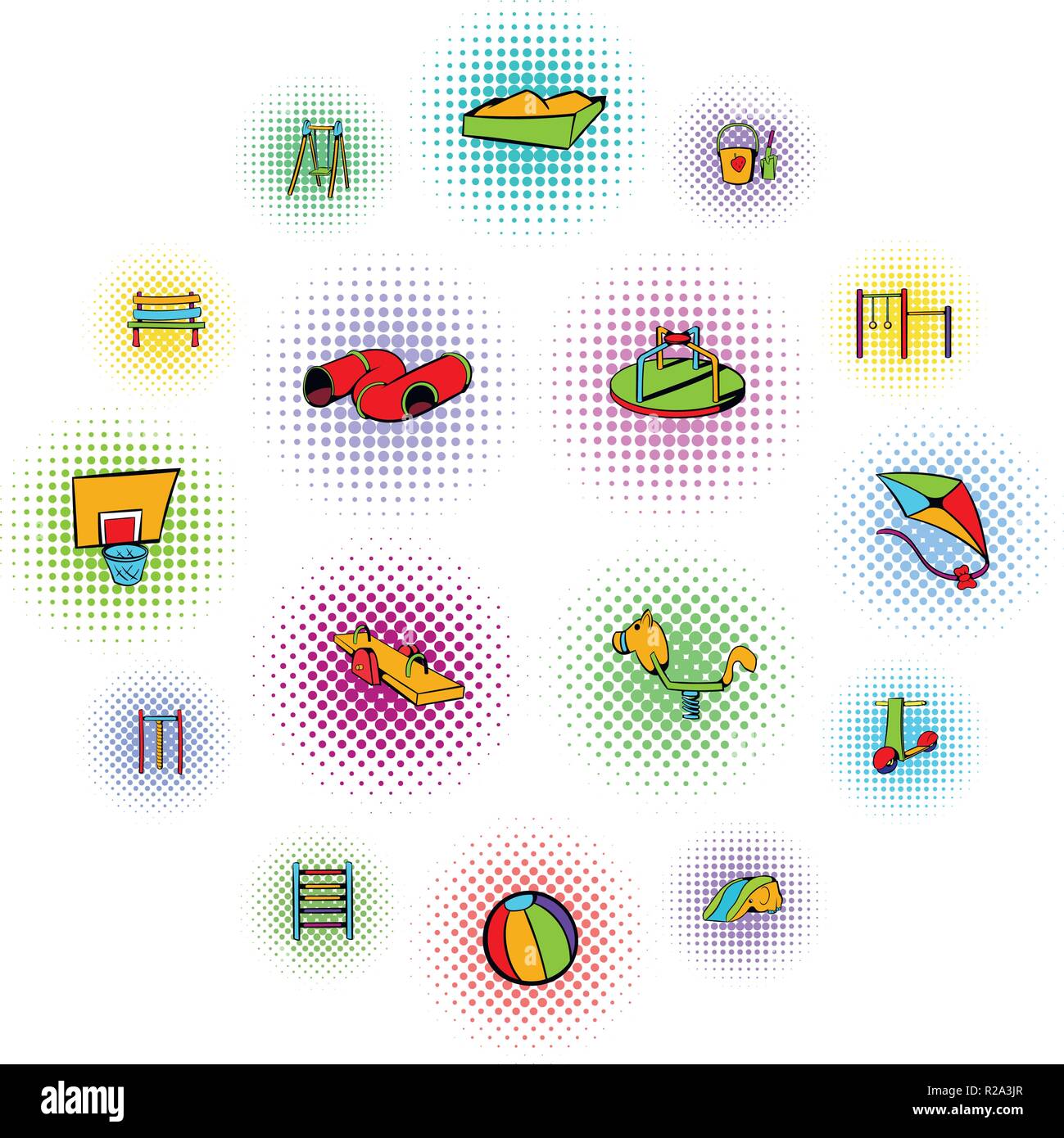 Park playground icons set isolated on white background Stock Vector ...