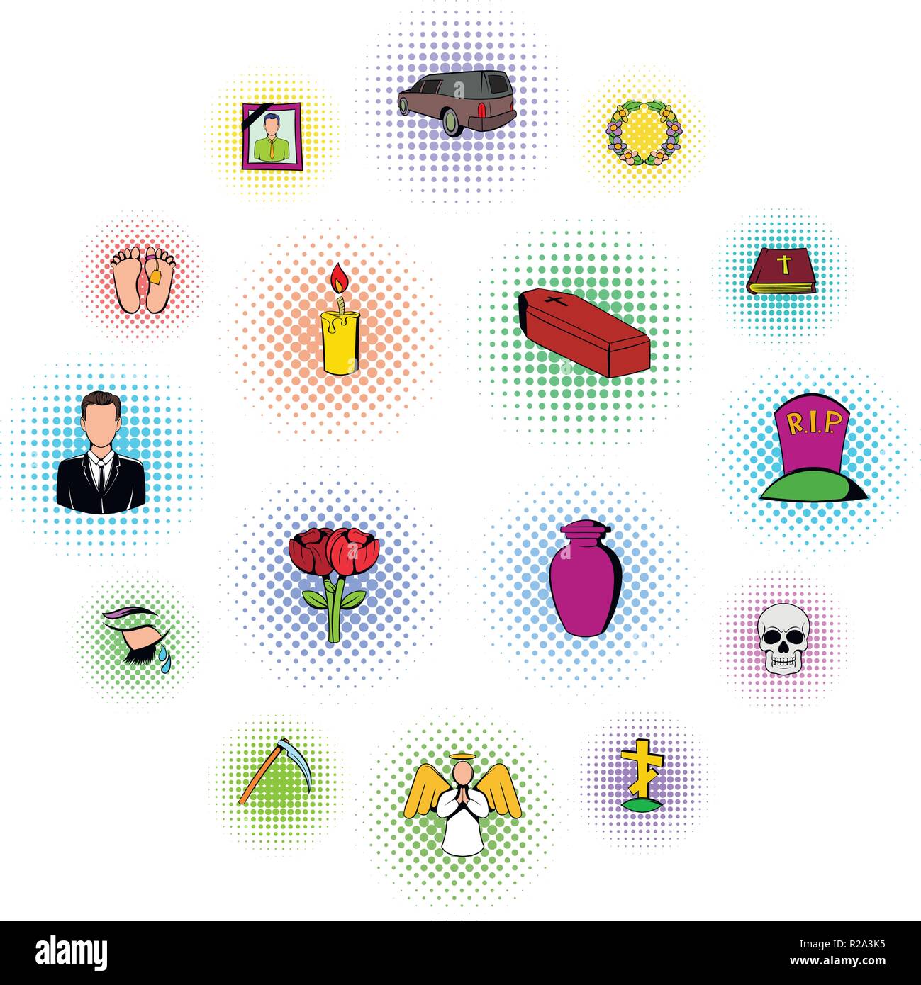 Death icon set isolated on white background Stock Vector Image & Art ...