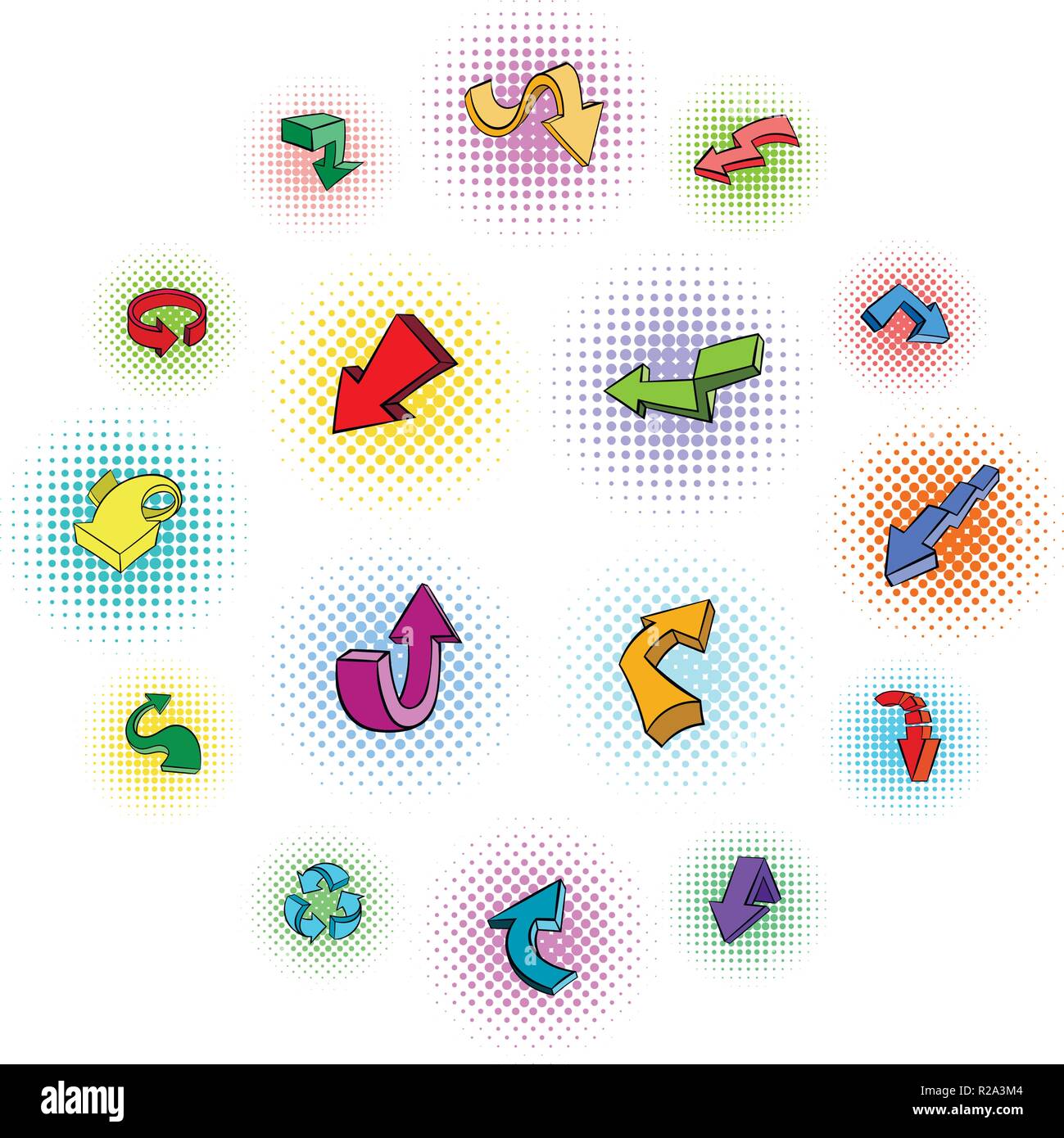 Arrows icons in comics style on a white background Stock Vector Image ...