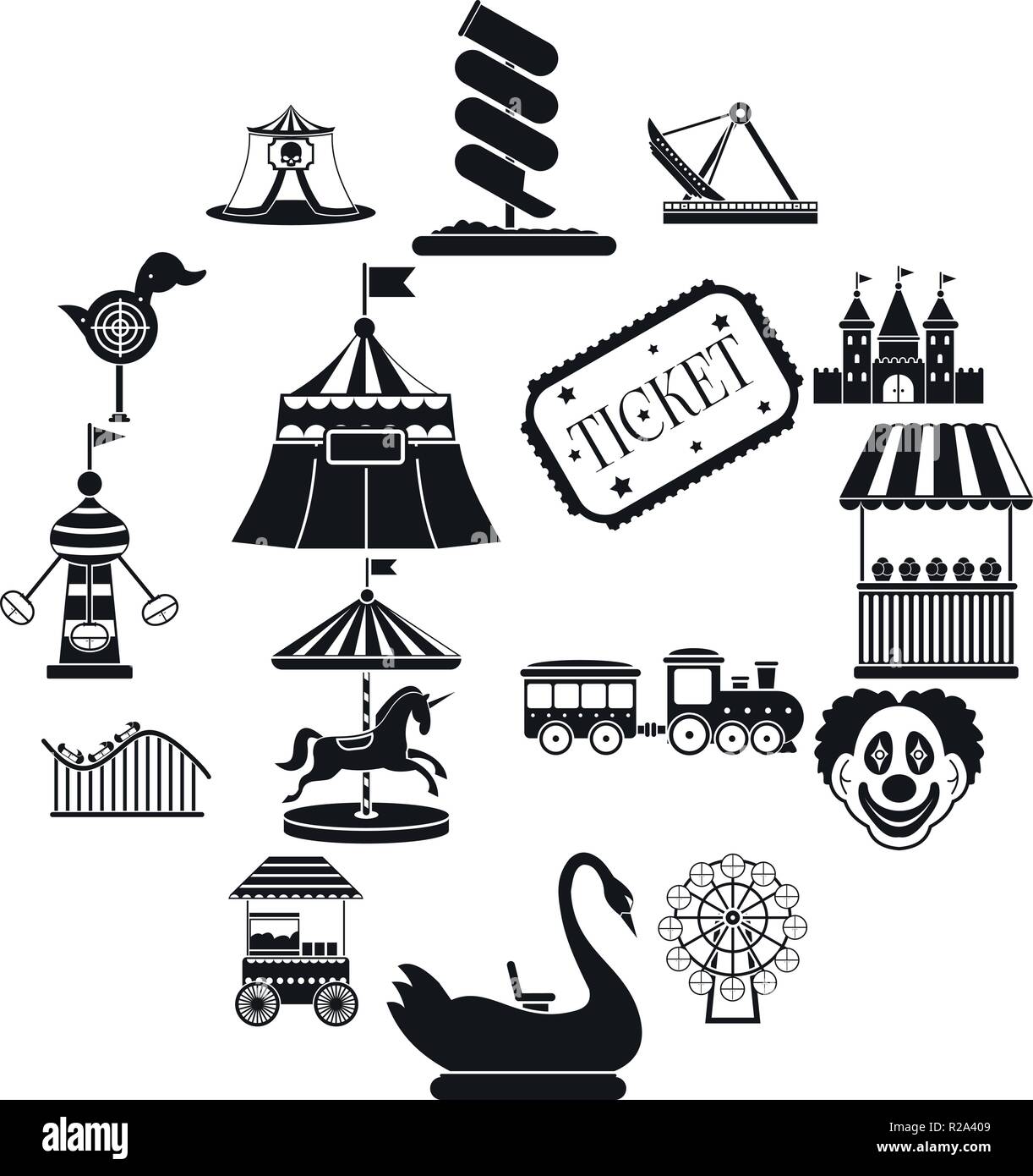 Amusement Park Simple Drawing