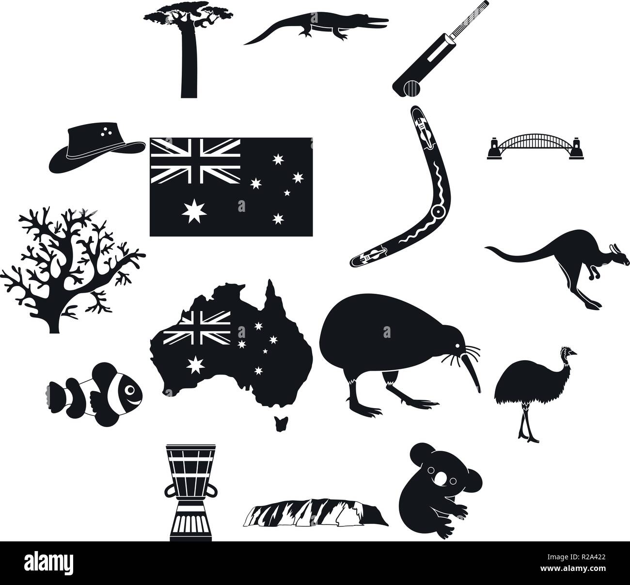 Map of australia koala icons hi-res stock photography and images - Alamy