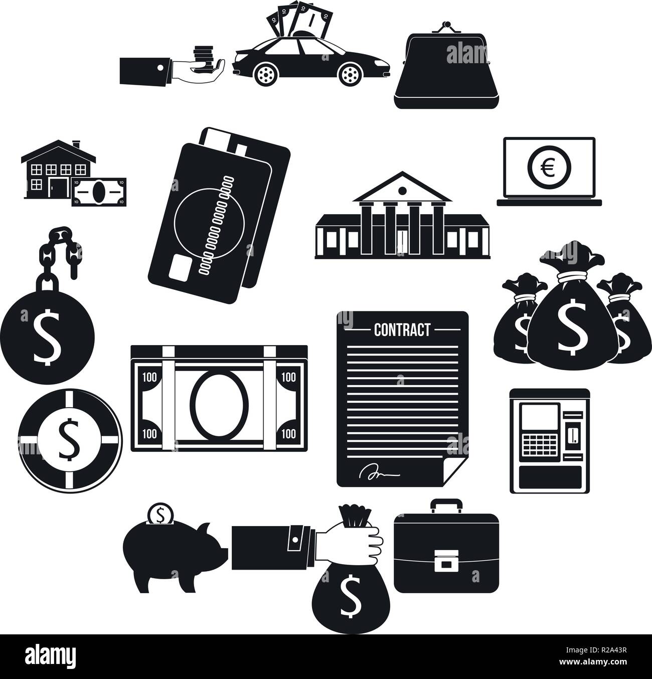 Credit set icons in hi-res stock photography and images - Alamy