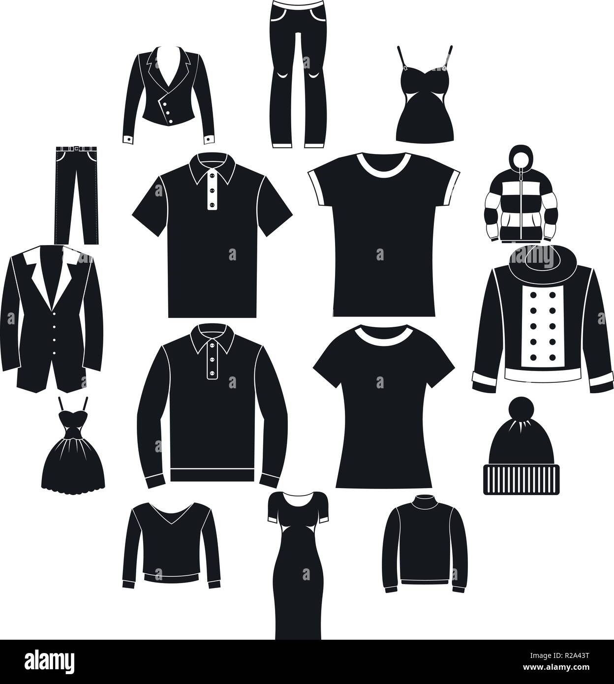 Clothes icons set in simple style on a white background Stock Vector ...