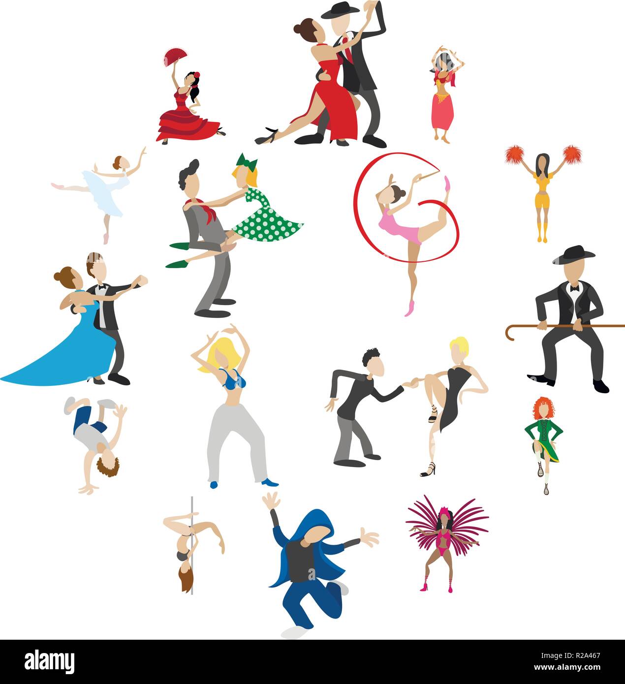 Dances cartoon icons set isolated on white background Stock Vector Image & Art - Alamy