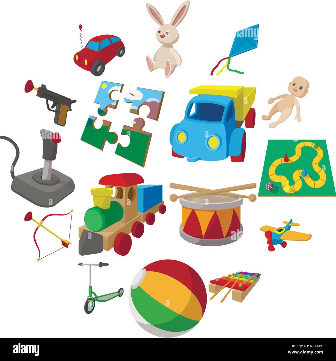 Toys cartoon icons set isolated on white background Stock Vector Image ...