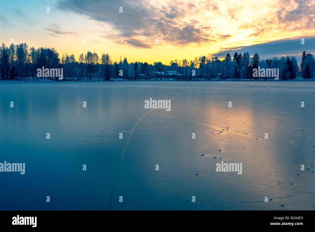Frozen lake from Sotkamo, Finland Stock Photo - Alamy