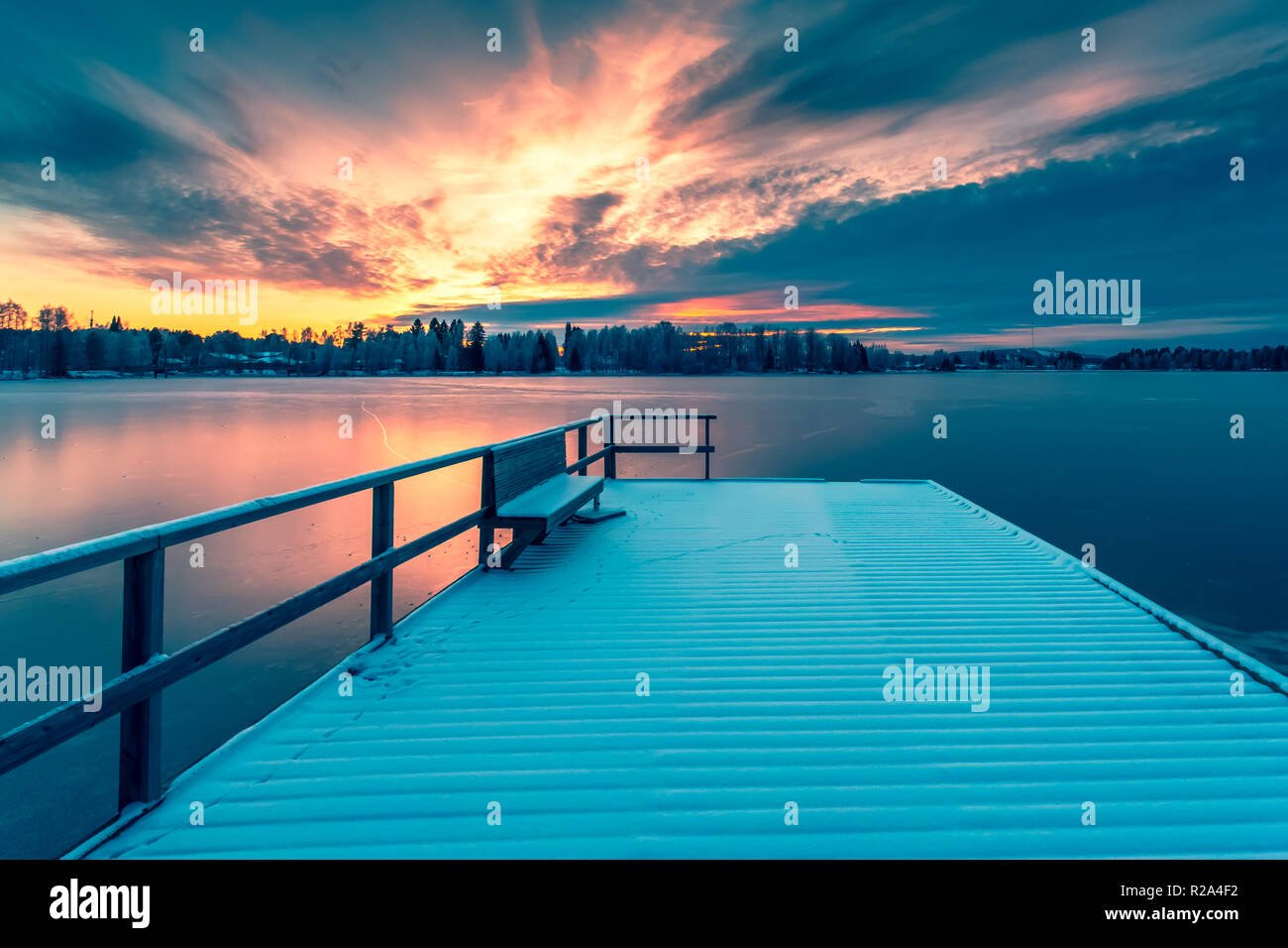 Frozen lake from Sotkamo, Finland Stock Photo - Alamy