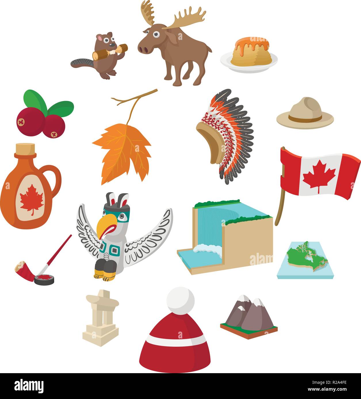 Canadian Culture Icons Set Cartoon High Resolution Stock Photography ...