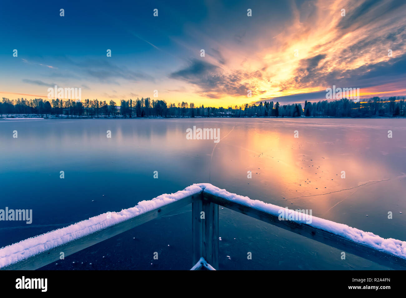 Frozen lake from Sotkamo, Finland Stock Photo - Alamy
