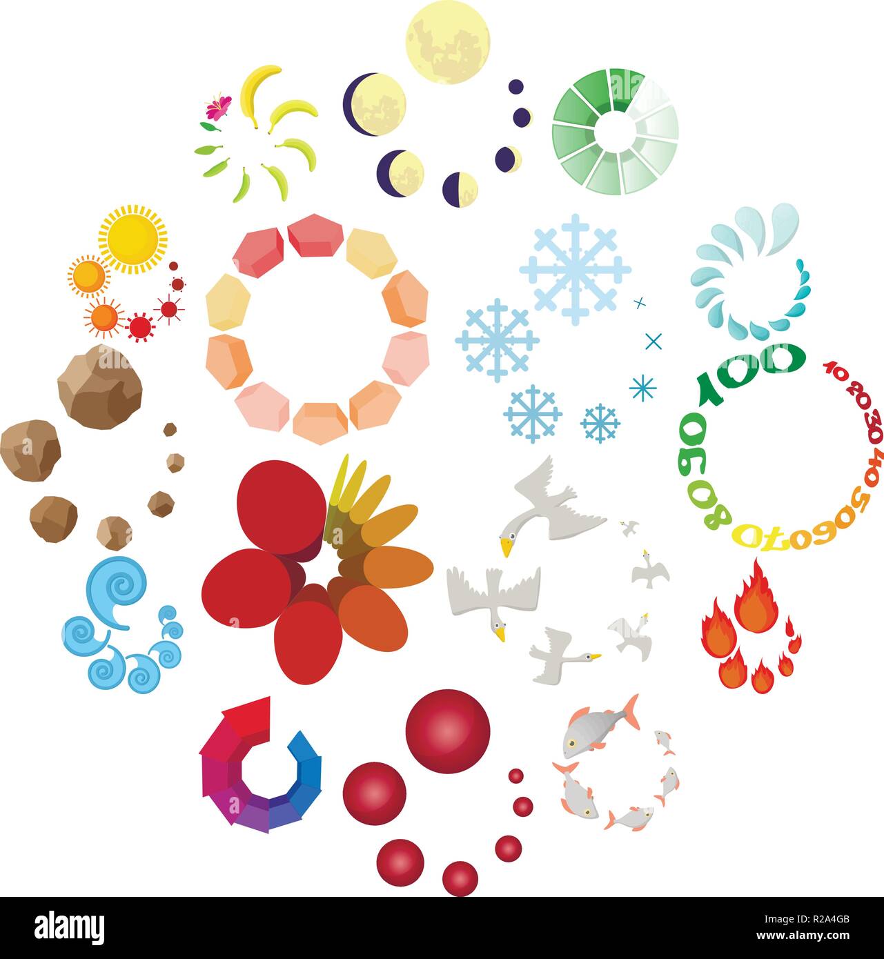 Loading icons set in cartoon style isolated on white Stock Vector Image ...