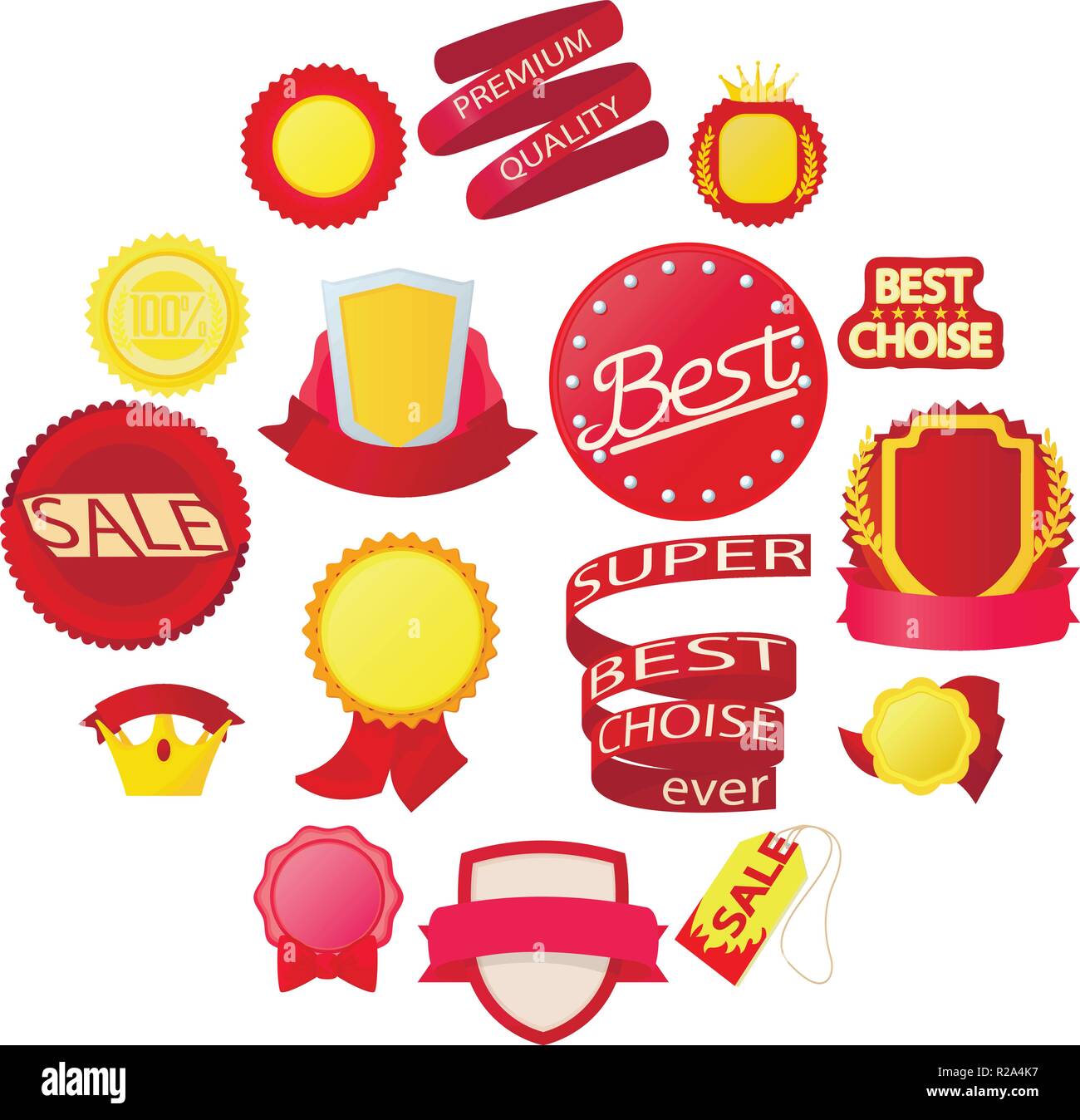 Award icons set in cartoon style on a white background Stock Vector ...