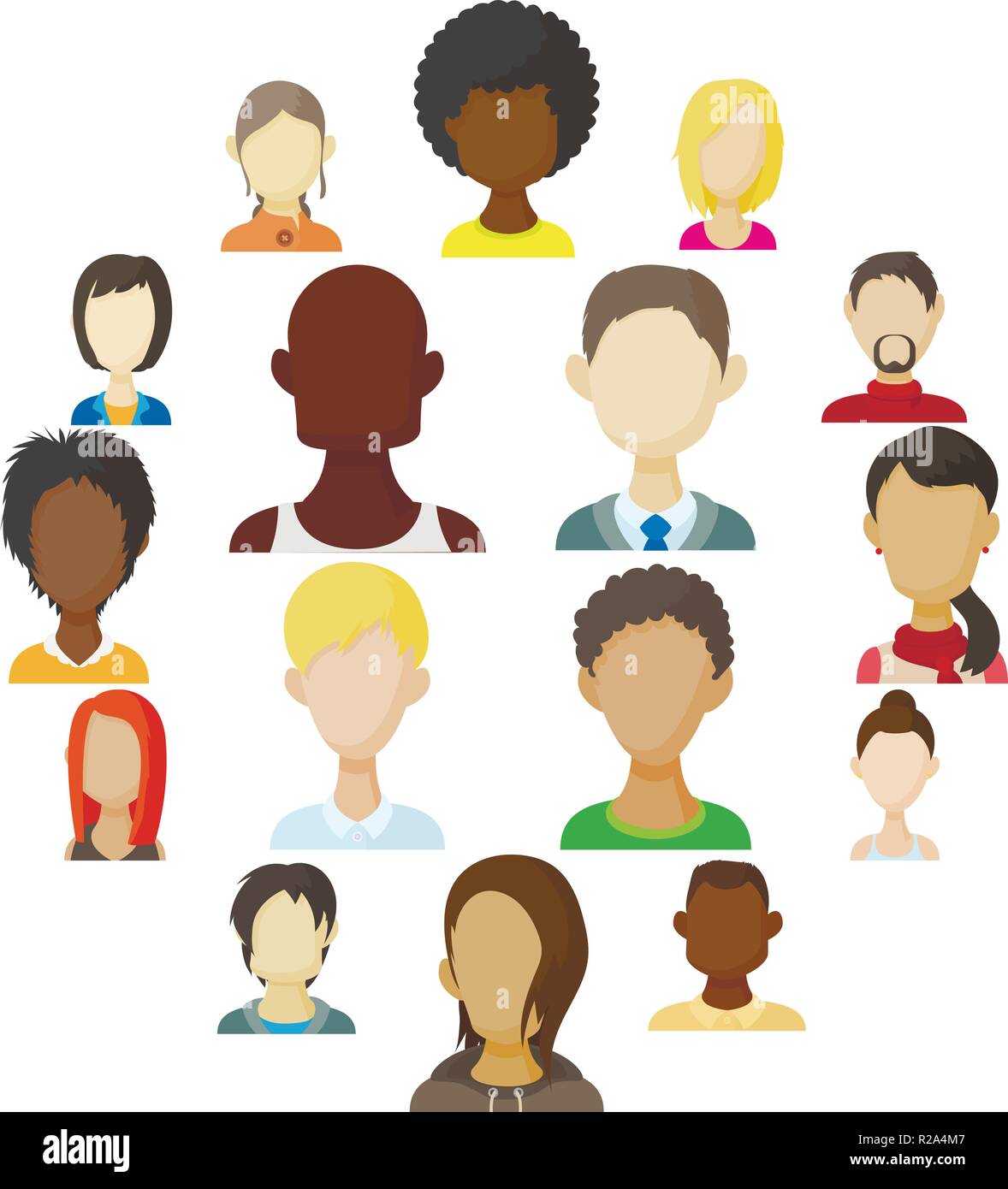 Avatar icons set in cartoon style on a white background Stock Vector ...