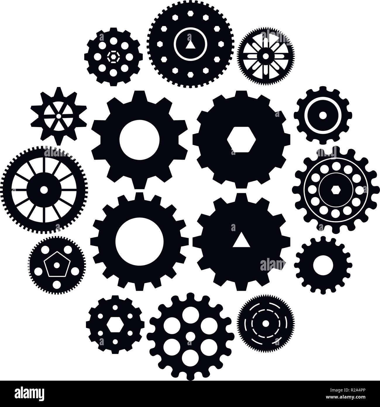 Gear icon set isolated on white background Stock Vector Image & Art - Alamy