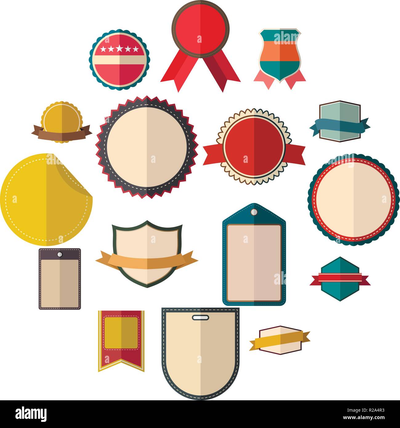 Vintage retro badges set for web and mobile devices Stock Vector Image ...