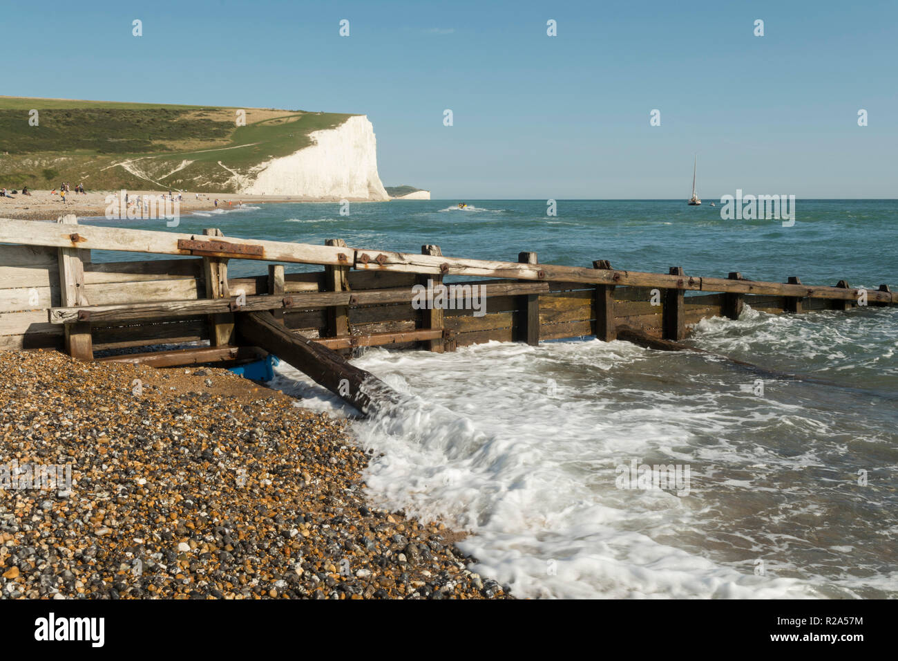 Beach at Cuckmere Haven - Sussex Coast, UK Stock Photo - Alamy