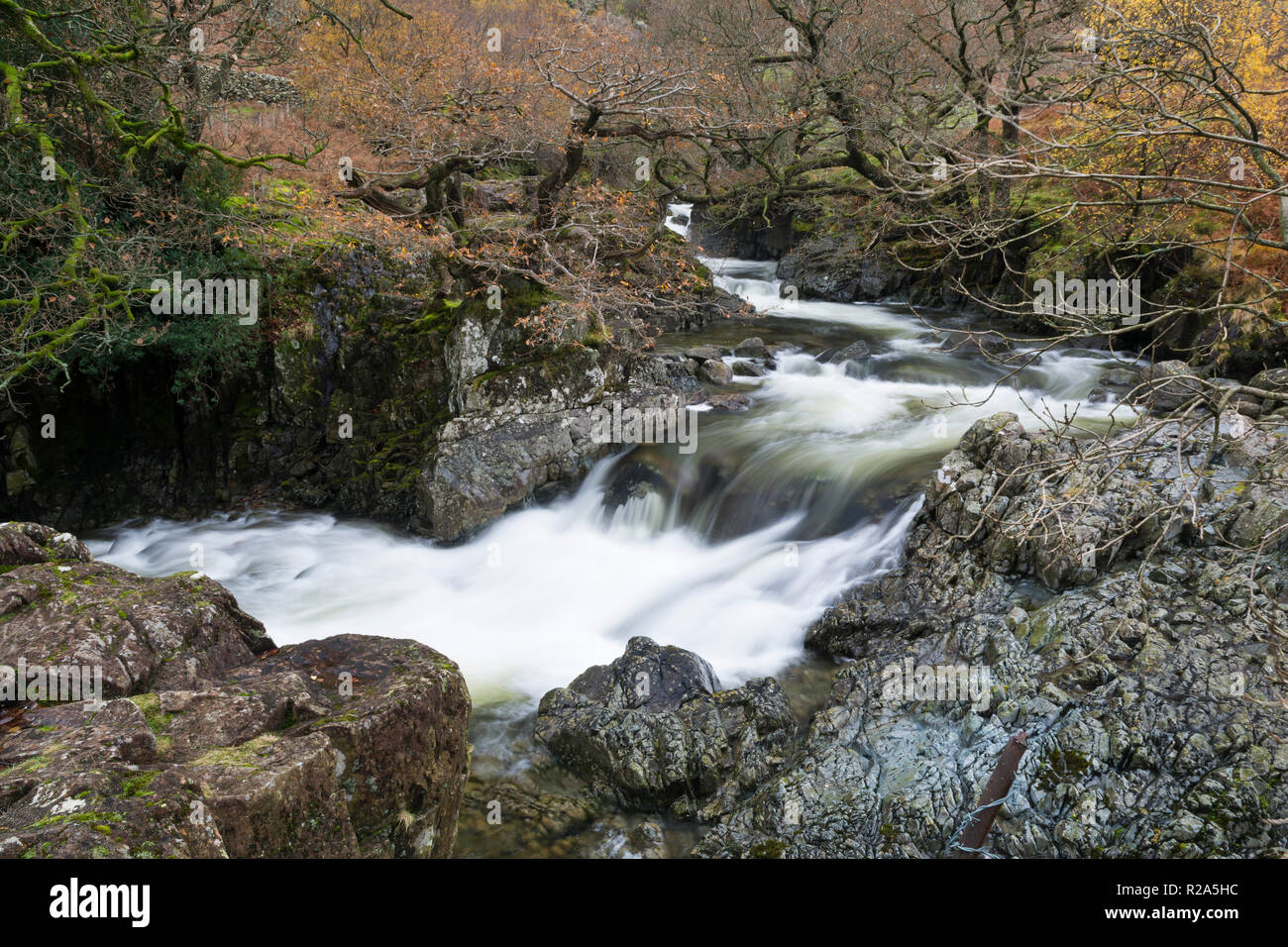Galleny Force Waterfall - Stonethwaite - Lake District, UK Stock Photo ...