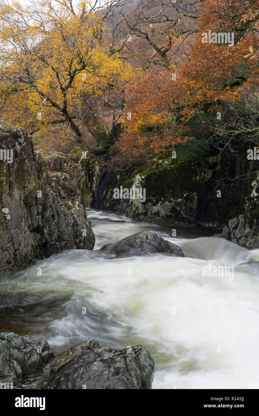 Galleny Force Waterfall - Stonethwaite - Lake District, UK Stock Photo ...