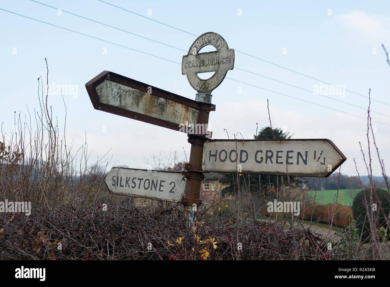 Road Sign at Falthwaite, Barnsley, UK Stock Photo - Alamy
